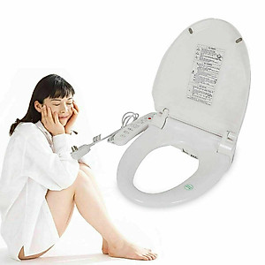 CNCEST Electronic Bidet Toilet Seat, Electric Intelligent Toilet Seat Automatic Deodorization Long Heated Toilet Seat, 110v With Double Nozzle Ipx4 Waterproof Electric Bidet