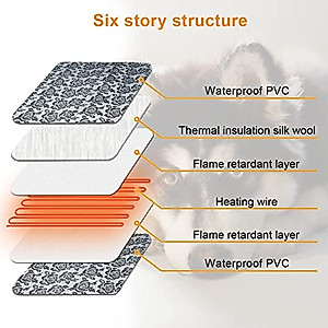 GOLOPET Pet Heating Pad, 18x18 in,Cat Heating pad Waterproof, with Smart Thermostat Switch, Adjustable Dog Heating pad, with Chew Resistant Steel Cord.Complimentary Two Flannel Covers