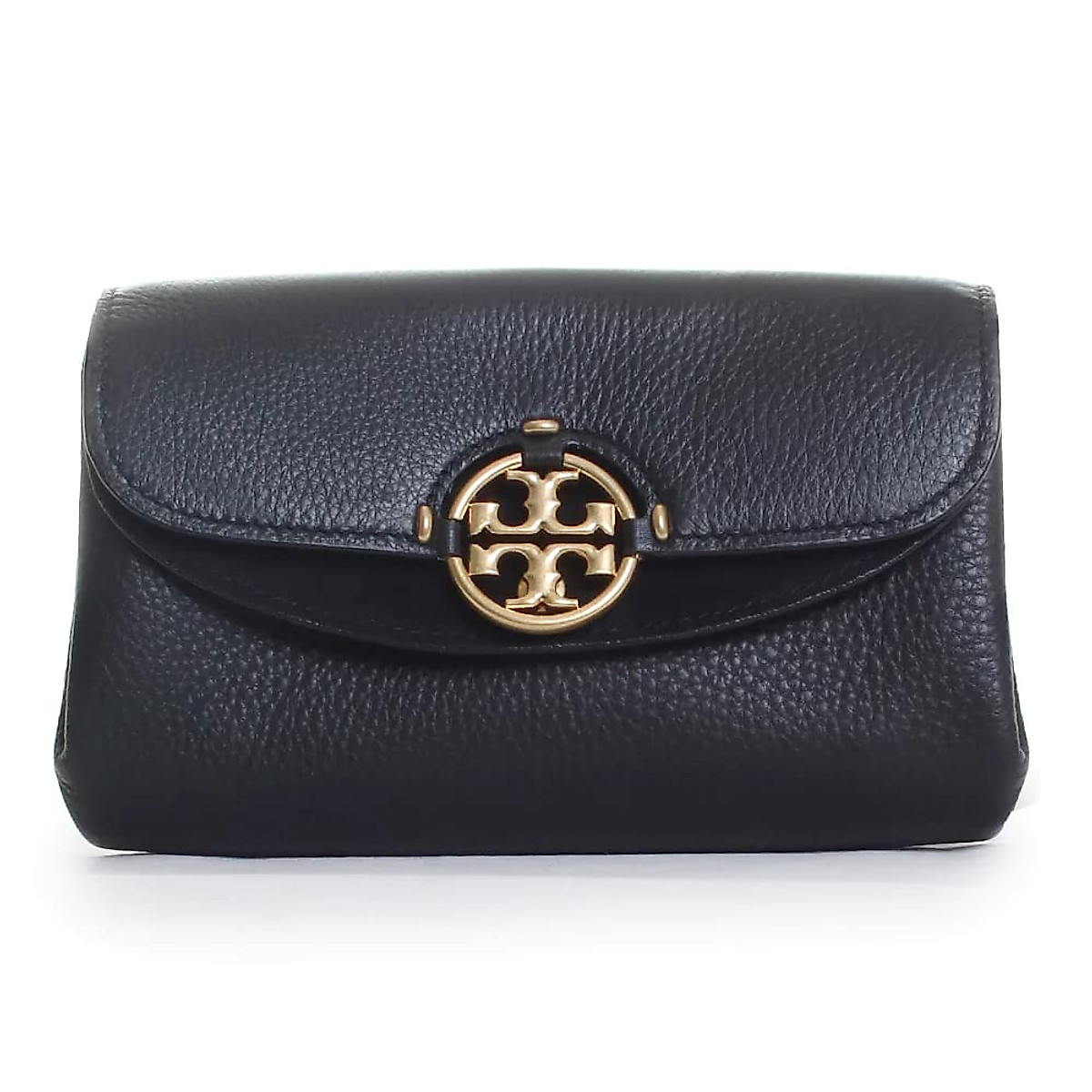 Tory Burch Womens Miller Leather Crossbody Shoulder Handbag Brown Small
