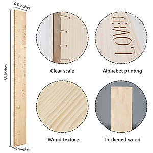 Growth Chart for Kids, Solid Wood Height Chart for Kids Toddler Baby playrooms and Bedrooms Wall Decor for up to 3 Children