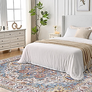 METAHOTS 8x10 Area Rugs for Bedroom, Washable Large Area Rugs Non-Slip and Non-Shedding, Boho & Vintage Area Rug for Living Room, Kitchen, Dining Room