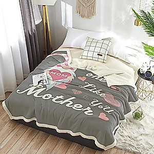 Comfort Her Zon Sherpa Fleece Throw Blanket- GNOME ONE Like You Mother Grey Love Gift Fuzzy Soft Flannel Blanket Reversible Ultra Luxurious Plush Blanket for Bed Couch Sofa 39 x 49 Inches