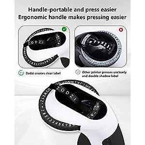 Zodzi Embossing Label Maker Machine with Tapes, Embosser Handheld Label Machine, Vintage Label Maker Embossed Labeler with 3 Rolls Emboss Tapes for Home DIY Crafting - Black