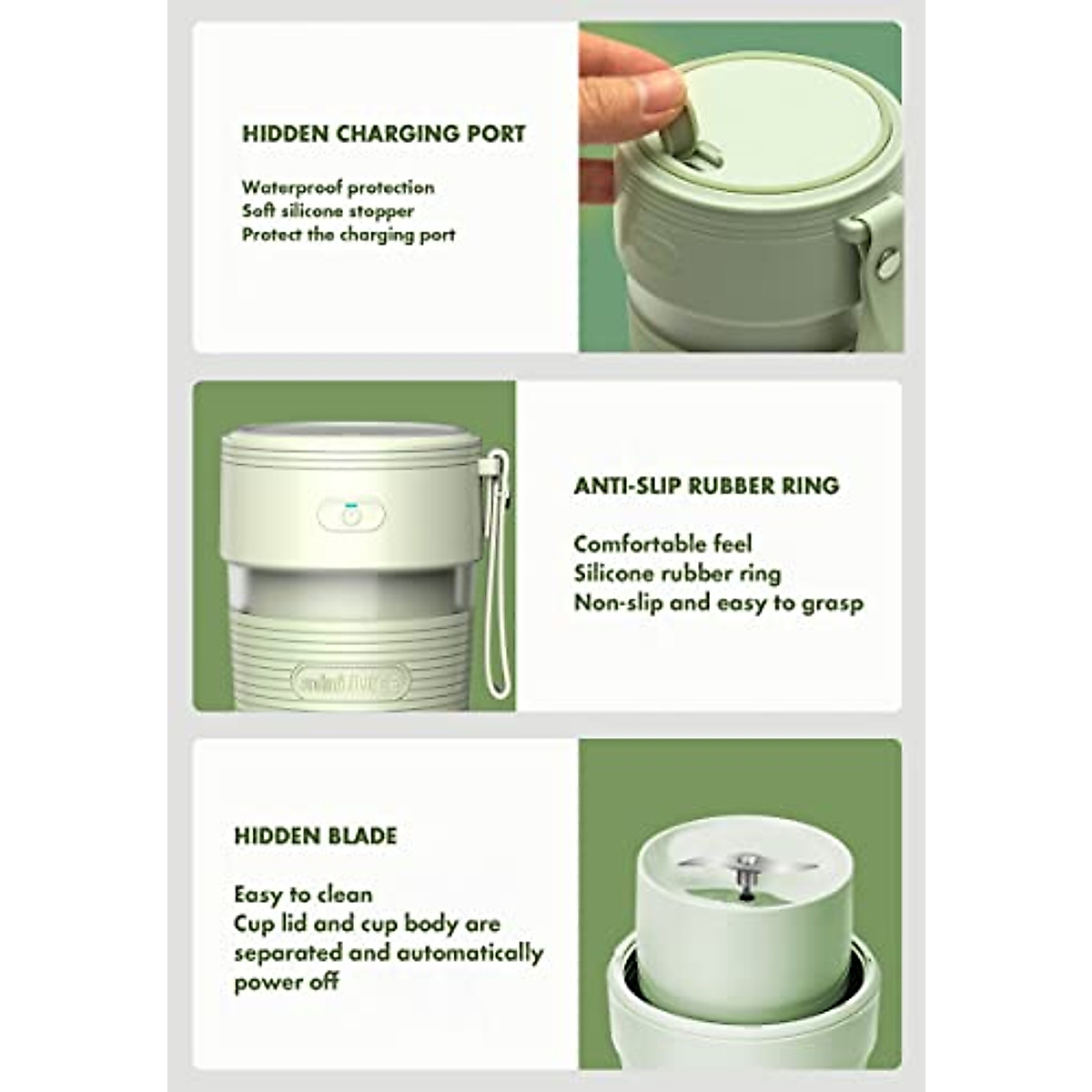 Portable Blender,Personal Blender for Shakes and Smoothies, Easy to clean,Travel Juicer Cup with Glass Cup and Straw, Crush Ice Mixer for Sports Travel and Outdoors,Contains a beautiful gift box