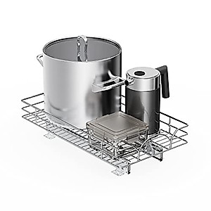 LOVMOR Pull Out Cabinet Organizer and Storage 11" W x 21" D, Slide Out Shelves for Kitchen Cabinets