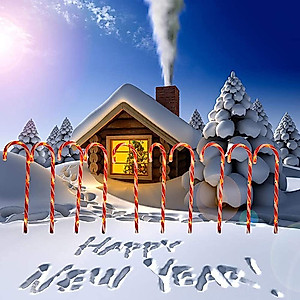 ZYPNB Christmas Candy Cane Pathway Lights,New Year Holiday Lights Outdoor Garden Christmas Decorations for Home Xmas Candy Cane Light