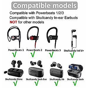 8 Pairs Silicone Ear Tips Compatible with Powerbeats 3 2 1, 4 Size Rubber Replacement Eartips Earbuds Gel Wing Skin Accessories Compatible with Skullcandy in-Ear Earbuds - 4.5mm Black