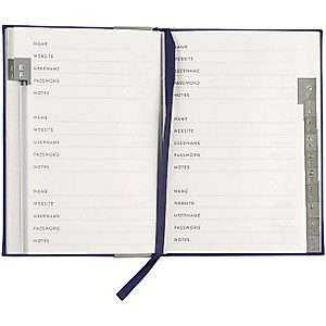 Password Keeper Logbook with Alphabetized Tabbed Pages. Keep Track of Passwords, Usernames and Licenses with This Discrete & Pocket Size Book, Hardcover, 5.75x4"