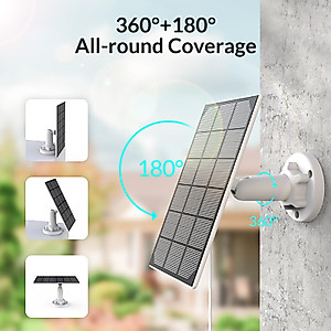 NETVUE USB Solar Panel for Sentry Plus DC 5V Security Camera (Not Work for Birdfy), Solar Panel Charger with 10 FT Charging Cable, IP65 Waterproof, Continuously Charging, 360° Adjustable Mounting