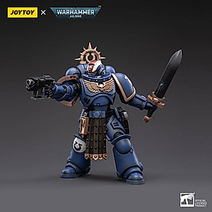 BLOOMAGE JOYTOY (BEIJING) TECH Warhammer 40K: Ultramarines Primaris Lieutenant Amulius 1:18 Scale Action Figure, Multi