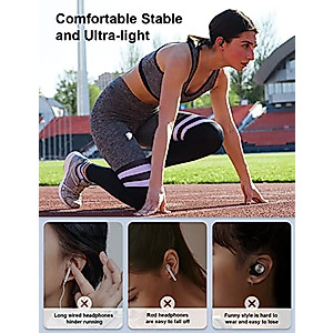 TTQ [Upgrade] Wireless Earbuds Bluetooth Headphones, Bluetooth 5.2 Sport Headphones, 80H Play Back, IPX7 Waterproof Over-Ear Buds with Earhooks Built-in Mic Headset for Sports Running Workout Gaming