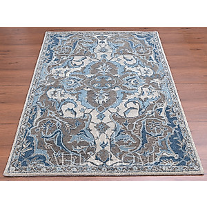 Allen Home Wool Area Rug | Nicol Natural Traditional Decorative Carpet | Area Rugs Suitable for Living Room, Bedroom, Dining Room | 100% Wool | 100% Cotton Backing | 9’ x 12’ |