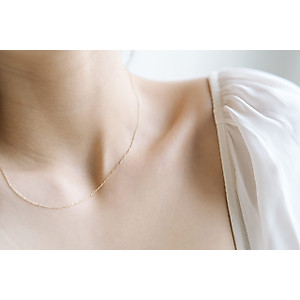Delicate 18k Gold Plated Thin Chain Adjustable Choker Necklace for Women | Available in Gold, Rose Gold, or Silver (13", 14", 15", 16", 17" Lengths) | Perfect Chain Necklaces for Women (Gold)