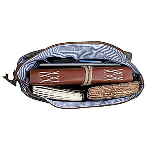 CLA Upcycle Canvas Shoulder Bag, Upcycle Canvas Crossbody Bag, Cowhide Leather Crossbody Bag, Canvas Tote Bag for Women