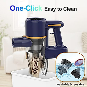 POWEART Cordless Vacuum Cleaner, 6 in 1 Multifunction Cordless Stick Vacuum, 2200mAh Vacuum Cleaner Rechargeable, Lightweight Vacuum Cleaner Hardwood Floor Pet Hair Home