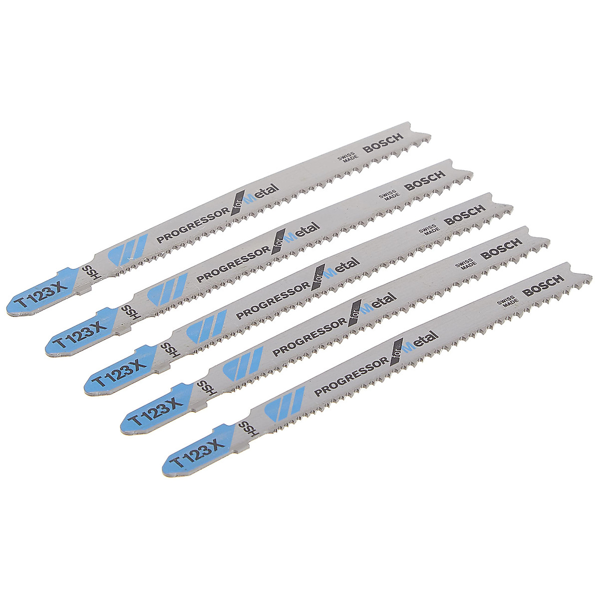 Bosch T123X 5 Pieces 4 in. 10-24P TPI Progressor for Metal T-Shank Jig Saw Blades