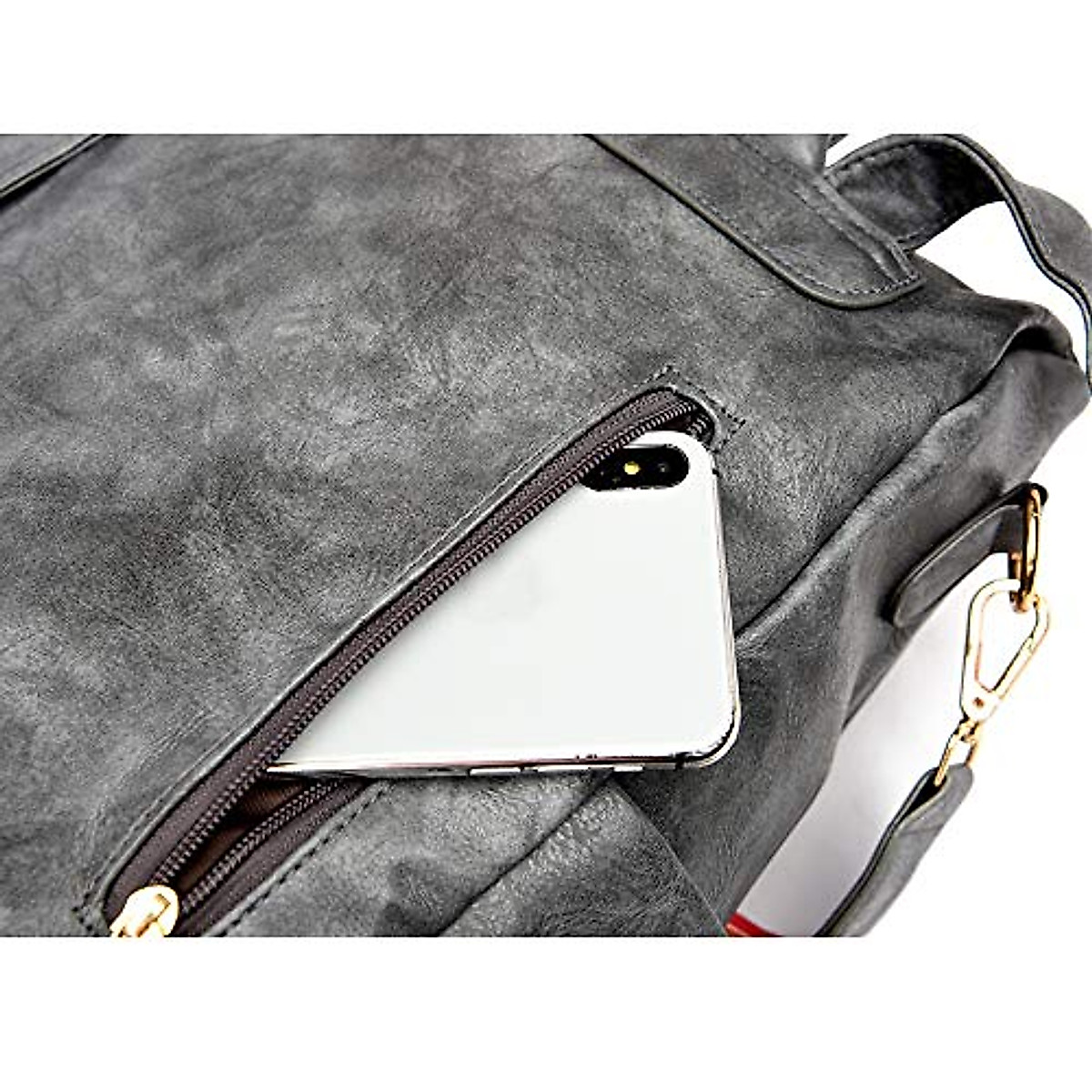 ZOCILOR Women's Fashion Backpack Purse Multipurpose Design Convertible Satchel Handbags and Shoulder Bag PU Leather Travel bag (Grey)