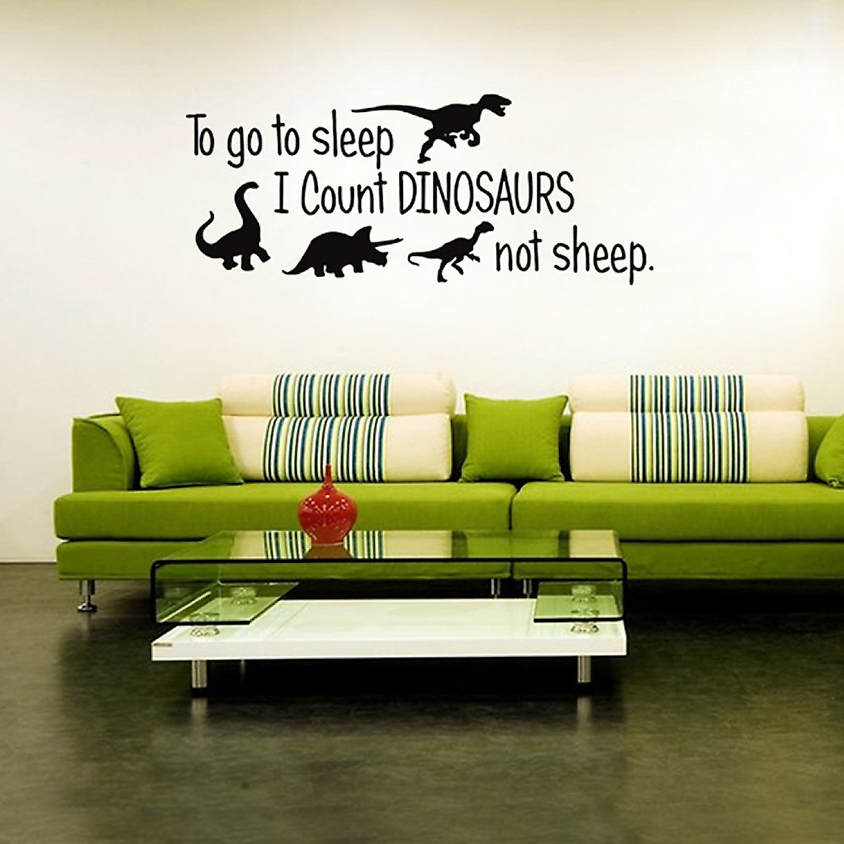 to Go to Sleep I Count Dinosaurs Not Sheep Vinyl Wall Decals Kids Room Bedroom Nursery Cartoon Wall Art Home Decor Stickers