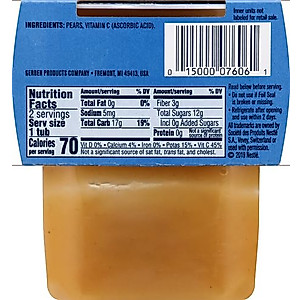 Gerber Baby Food Pear, 4 Oz, 2 Ct Tubs