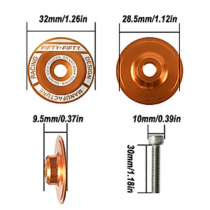 FIFTY-FIFTY Bike Headset Top Cap with Bolts, 1-1/8 Stem Top Cap with Bolt for MTB, Road Bike (Orange)