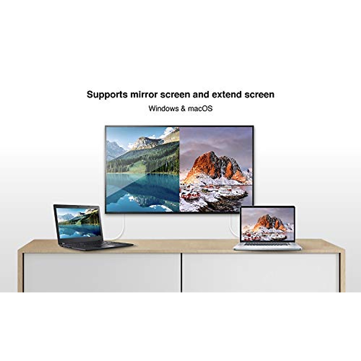 EZCast MagicLink USB to HDMI Cable Adapter, Screen Extender, Plug and Play, Portable Streaming Device, Stream 1080P Video and Audio to Your Screen, Supports Windows, Mac, Airplay, 1.5m/5ft