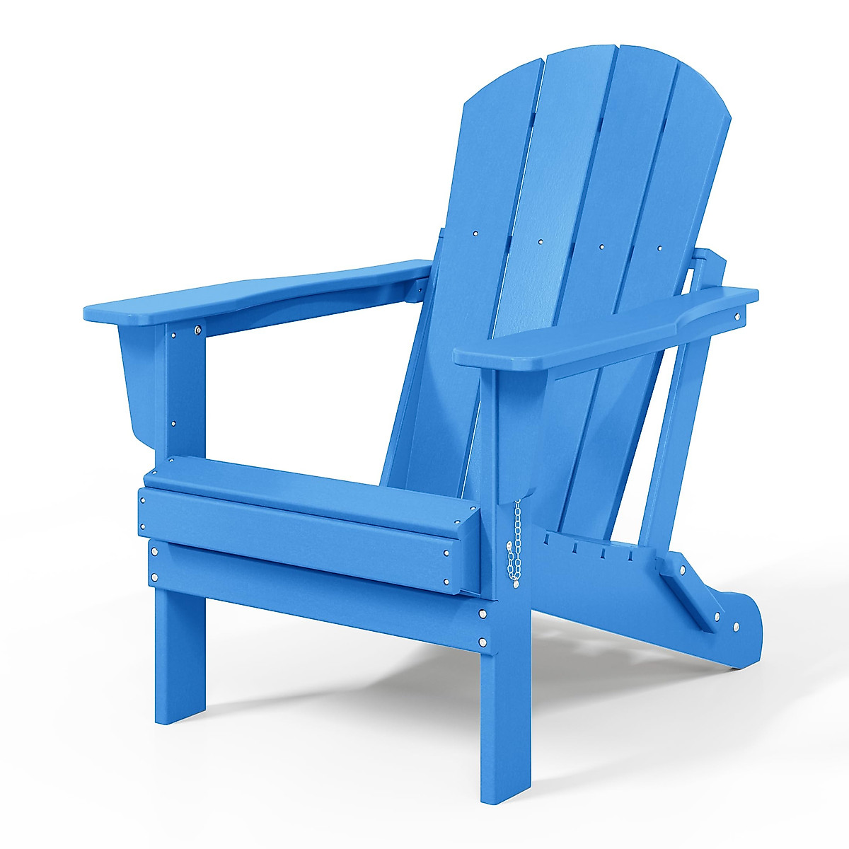 WO Home Furniture Adirondack Chair Lounger Outdoor Folding for Fire Pit, Beach, Balcony, Backyard, Lawn, Patio, Pool, Deck, Garden (Pacific Blue)