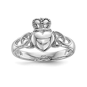 925 Sterling Silver Heart Love Irish Claddagh Celtic Ring Jewelry Size 8