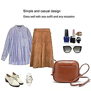natyrlpog Crossbody Bag for Women Small, Cute Leather MINI Shoulder Purses, Fashion Messenger Phone Bag (brown)