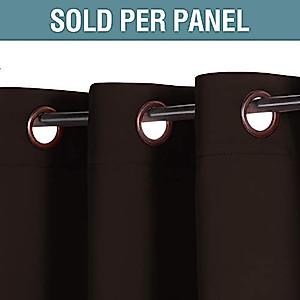 H.VERSAILTEX Premium Blackout Curtains for Living Room 84 Inches Length, Blackout Curtains for Bedroom Thermal Insulated Drapes - Chocolate Brown， 1 Panel