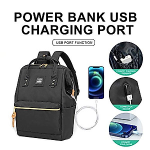 Bebowden Travel Laptop Backpack for Women Men College Bag Business Work Anti Thef Water Resistant Casual Daypack Fits 14 Inch Laptop Black