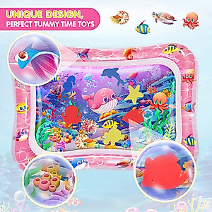 Infinno Tummy Time Mat Premium Baby Water Play Mat for Infants and Toddlers Baby Toys for 3 to 24 Months, Strengthen Your Baby's Muscles, Pink Theme Toys