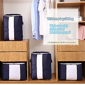 SZLY (2 Pieces) Large-Capacity Clothing Storage Bag with Reinforced Handles and Sturdy Zipper, Suitable for Clothes, Quilts, Blankets