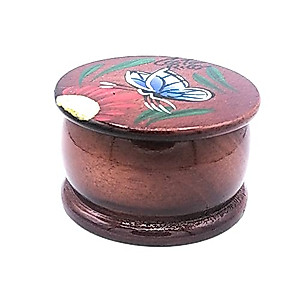 Kal Crafts - Wooden Jewelry Box - Handpainted Decor - Set of 1 Authentic Costarican Rainforest Jewelry Box - Artisanal - Storage Case for Earrings, Necklace and Rings (Butterfly)
