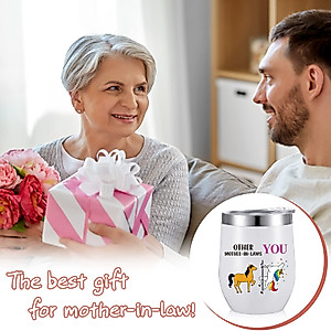 Patelai Funny Other Mother in Laws You Unicorn Wine Tumbler Birthday Gifts for Mom from Daughter Son Gifts for Mother in Law Mother's Day 12 oz Vacuum Insulated Tumbler with Box, Lid, Straw (White)
