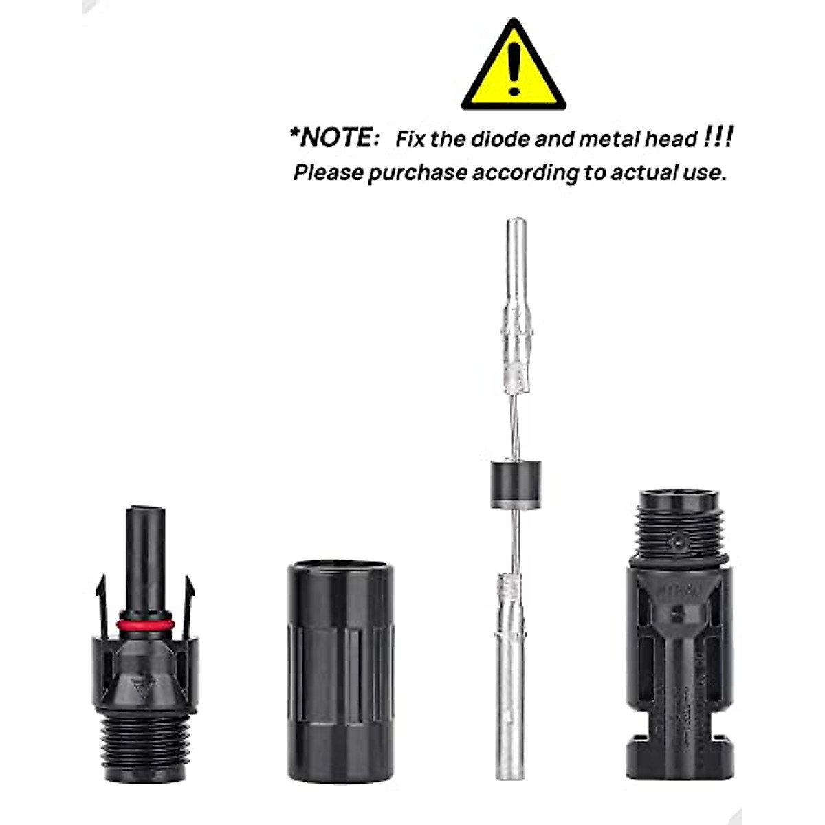 5 PCS PV Solar Panel Connector Male/Female 10A Built-in Diode Solar Wire Connectors Waterproof Anti-backflow