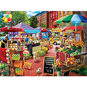MasterPieces 750 Piece Jigsaw Puzzle for Adults, Family, Or Youth - Town Square Booths - 18"x24"