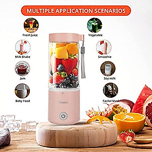Gbasics Portable Blender USB Rechargeable, Personal Size Blender for Shakes and Smoothies, 14.2 Oz Mini Juicer Cup for Sports, Travel Outdoors and Kitchen