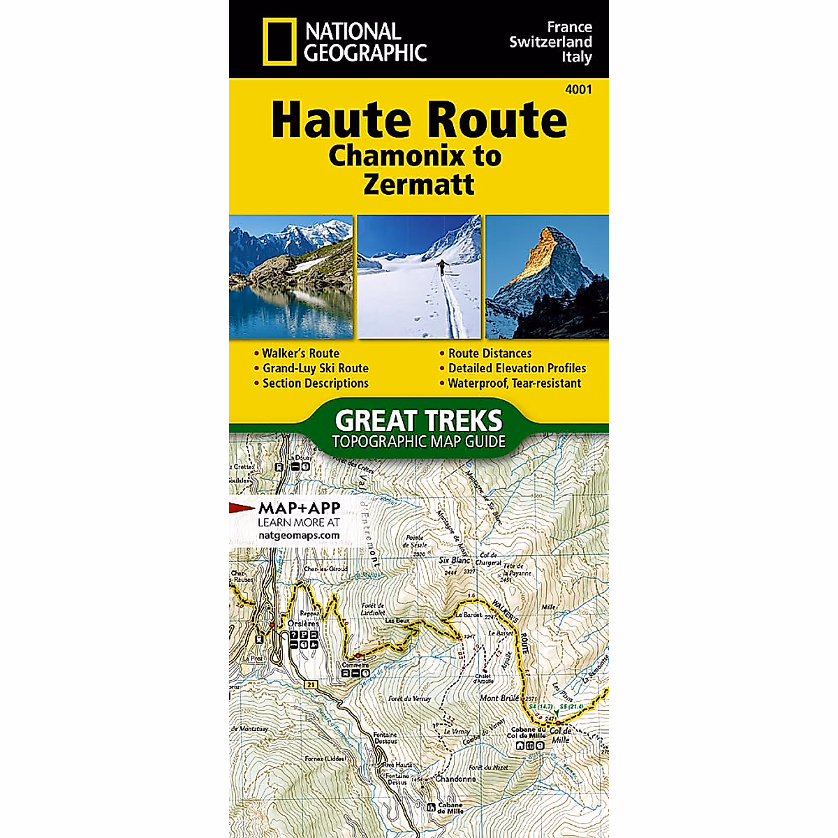 Haute Route Map [Chamonix to Zermatt] (National Geographic Trails Illustrated Map, 4001)