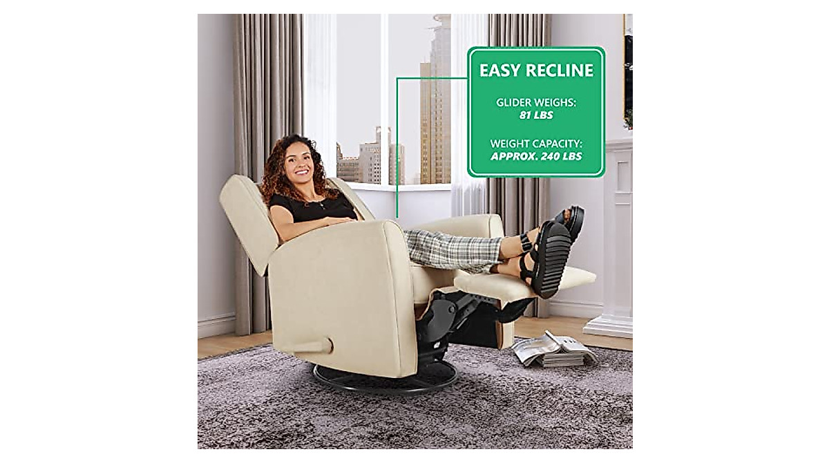 Evolur Linda Glider/Swivel Reclining Easy Assembly Chair, Shell — 🛍️ ...