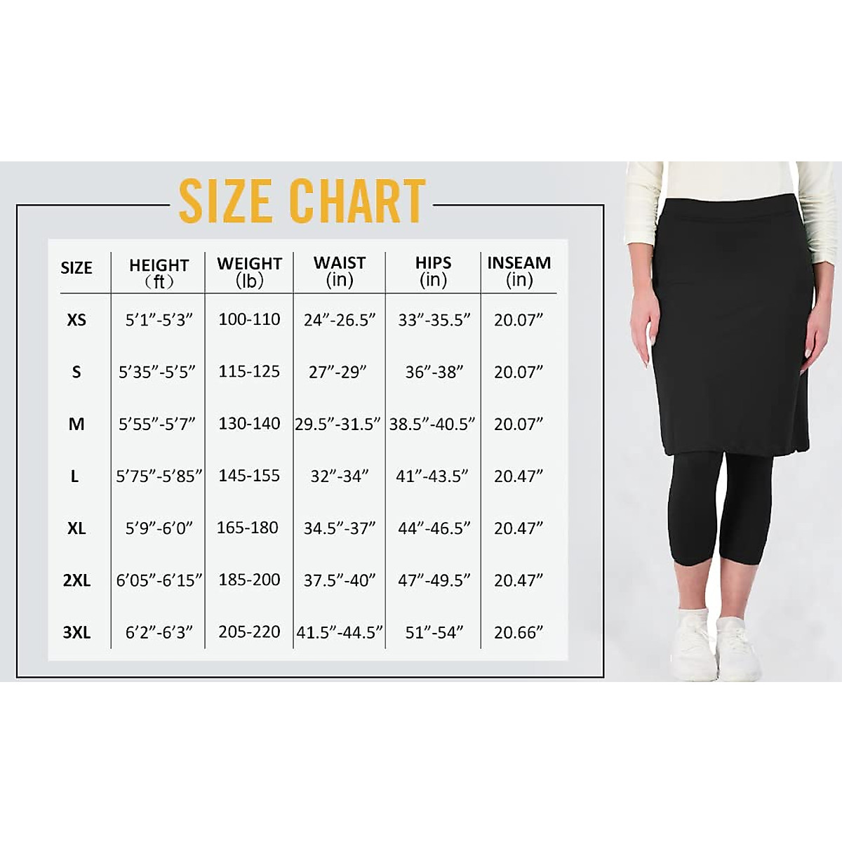 Womens Tennis Skirt with Built in Capri Leggings 20" Knee Length Skorts Skirts Drawstring Golf Skirts Skirted Leggings Navy Blue