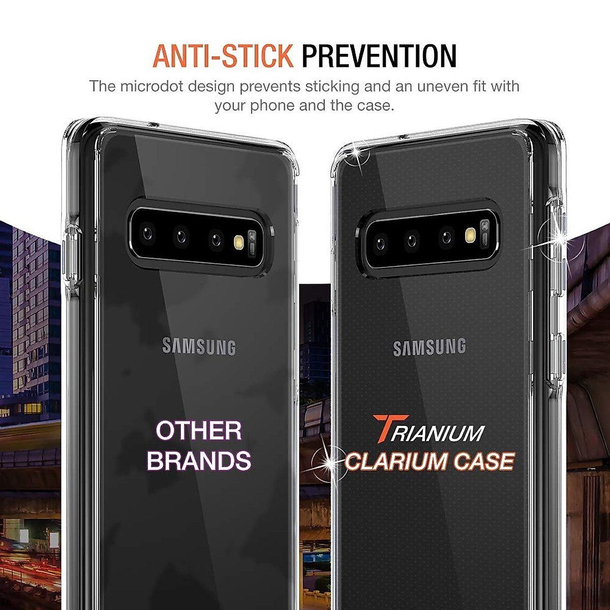 Trianium Clarium Case Designed for Galaxy S10 Case (2019) - Clear TPU Cushion/Hybrid Rigid Back Plate/Reinforced Corner Protection Cover for Samsung Galaxy S 10 Phone (PowerShare Compatible)