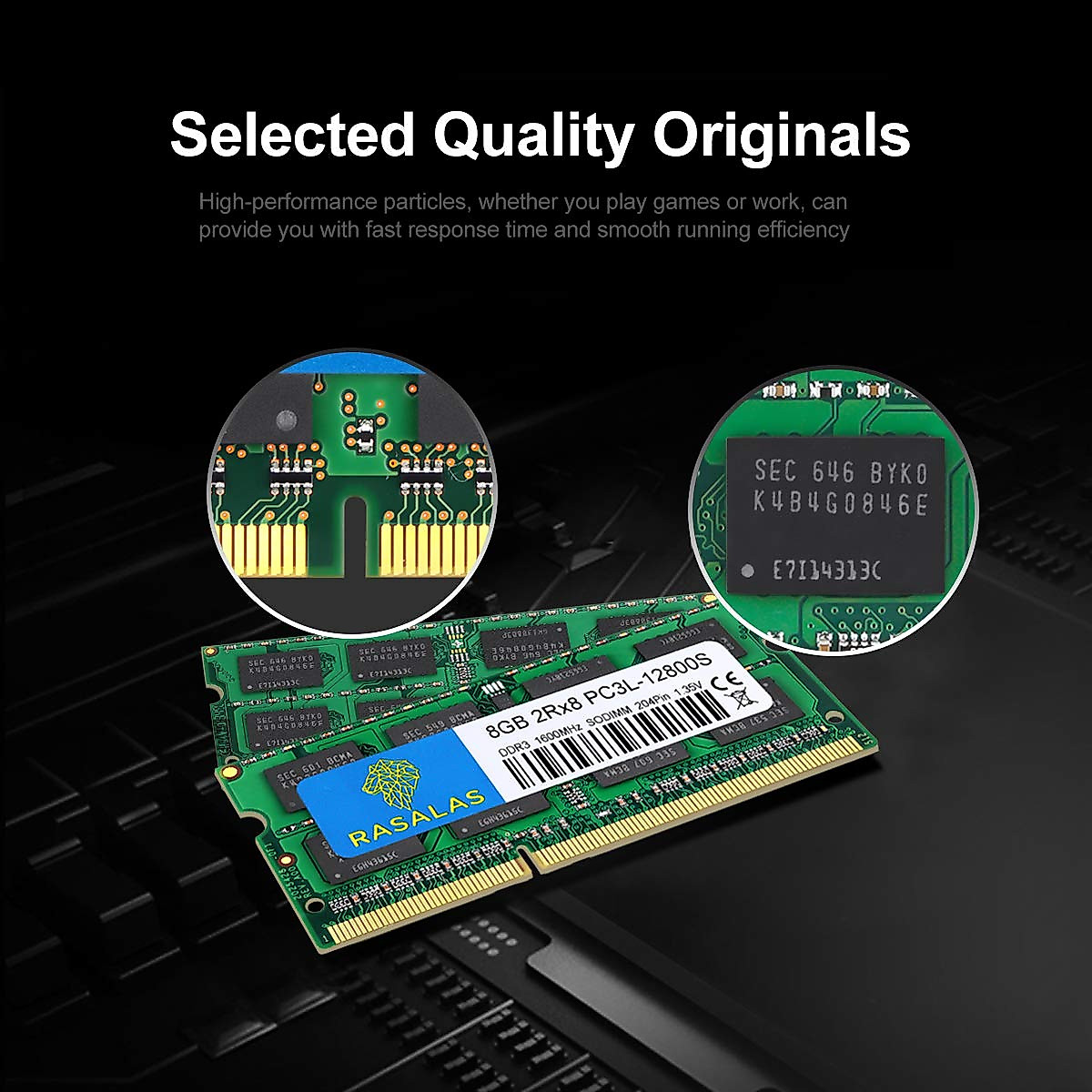 Rasalas 8GB DDR3 PC3L-12800S 8GB 1600 MHz DDR3 SODIMM RAM for Intel AMD Laptop, MacBook Pro Mid 2012, iMac Late 2012/ Early/Late 2013, Late 2012/2013, Retina 5K Display, Mac Mini