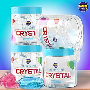 35.16 FL OZ Crystal Clear Slime for Kids, FunKidz 4 Pack Huge 1040 ML Glassy Slime Pack Toy Premade Water Slime Kit for Girls Boys Party Gift