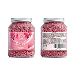 Rose Bath Salts 46 Oz - Natural Rosewood Oil & Rose Extract - Best for Relaxing - Good Sleep - Beauty - Bathing - Body Care - Wellness - Relax - Aromatherapy - Spa