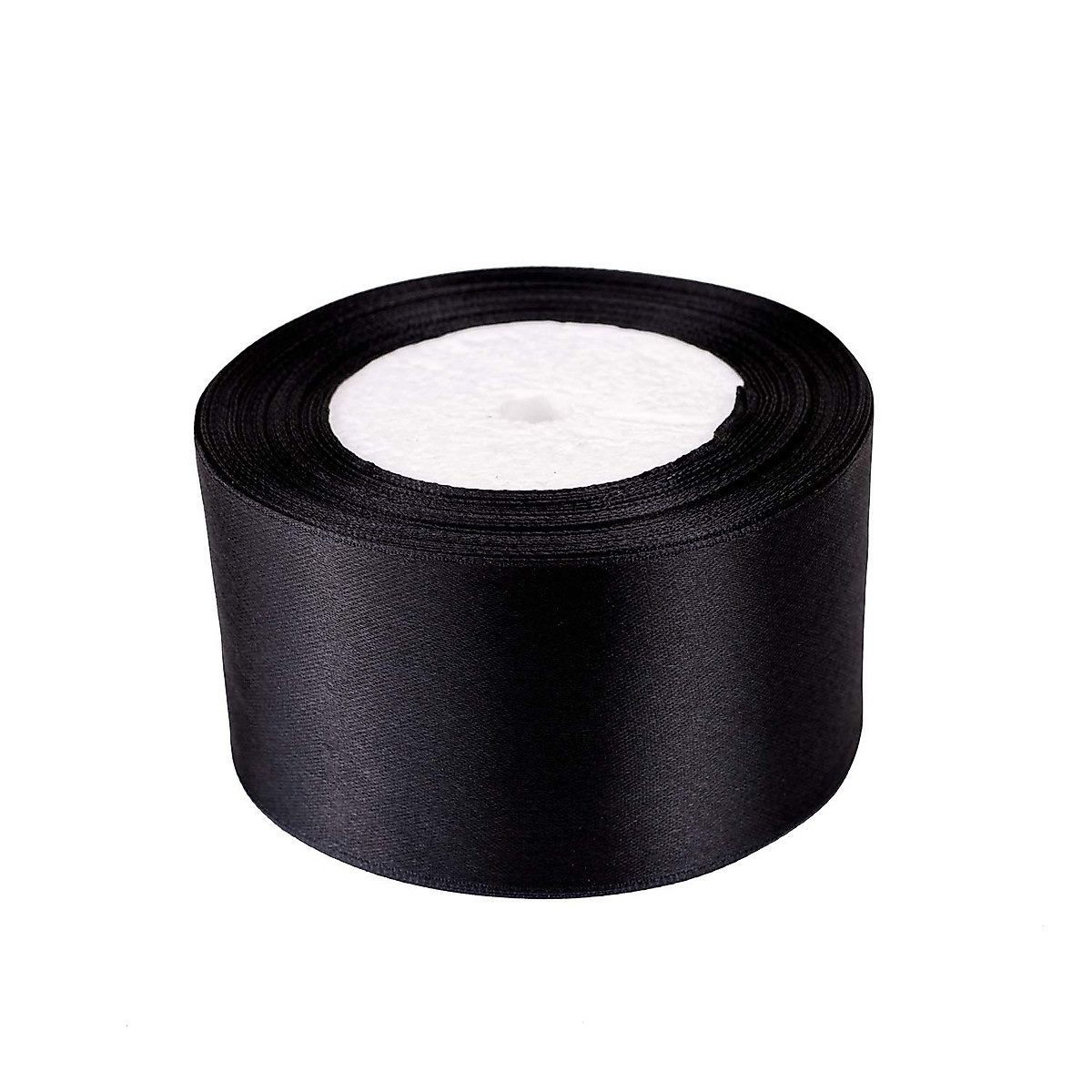 ATRBB 25 Yards 2 inches Wide Satin Ribbon Perfect for Wedding,Handmade Bows and Gift Wrapping (Black)
