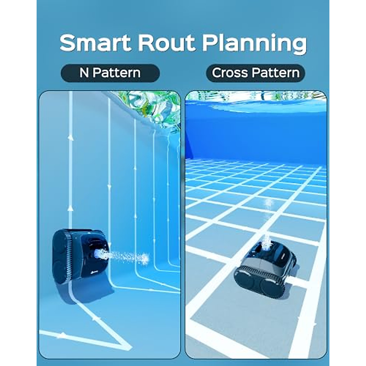 WYBOT Cordless Robotic Pool Vacuum, 140mins Runtime, Robotic Pool Cleaner with Upgraded Triple-Motor, Wall Climbing, Intelligent Route Planning, for Pools up to 1,614 Sq.ft