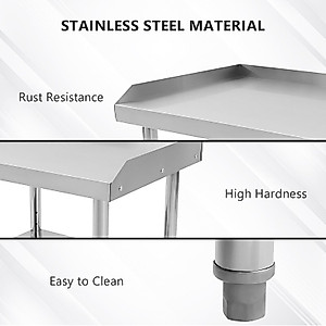 CUBELLIN Work Table 2-Tier Prep Table Stainless Steel Prep Table with Backsplash Shelf Height Adjustable Work Table Commercial Kitchen Work Table for Prep & Work (30x24x26in)