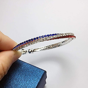 IDesign USA American Flag Bracelet Decorations Gift Red Blue White Bracelet Patriotic 4th of July Independence Day