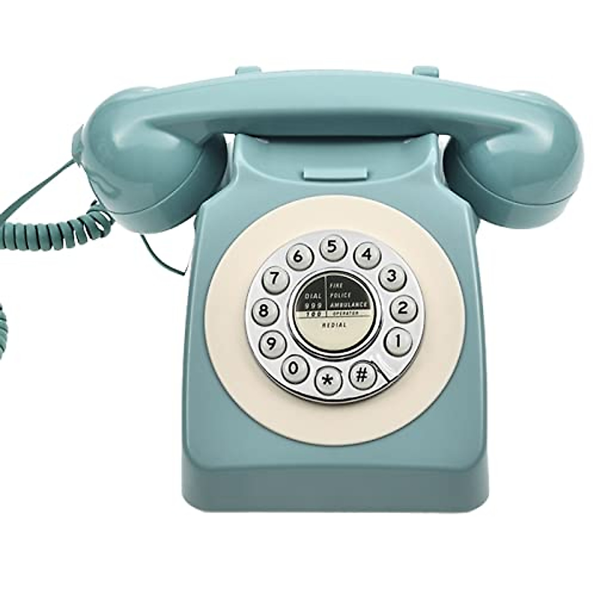 Retro Landline Phone Vintage Blue - Classic Design with Redial Button