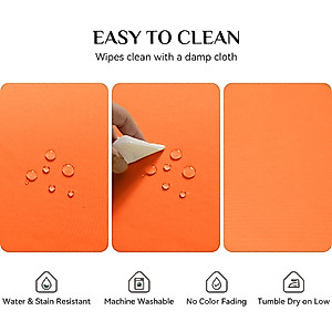 Softalker Rectangle Tablecloth, Waterproof & Stain Resistant Table Cloths Wrinkle Free Fabric Washable 210GSM Polyester Table Cover for Dining/Party/Outdoor - 52 x 70 inch,Orange